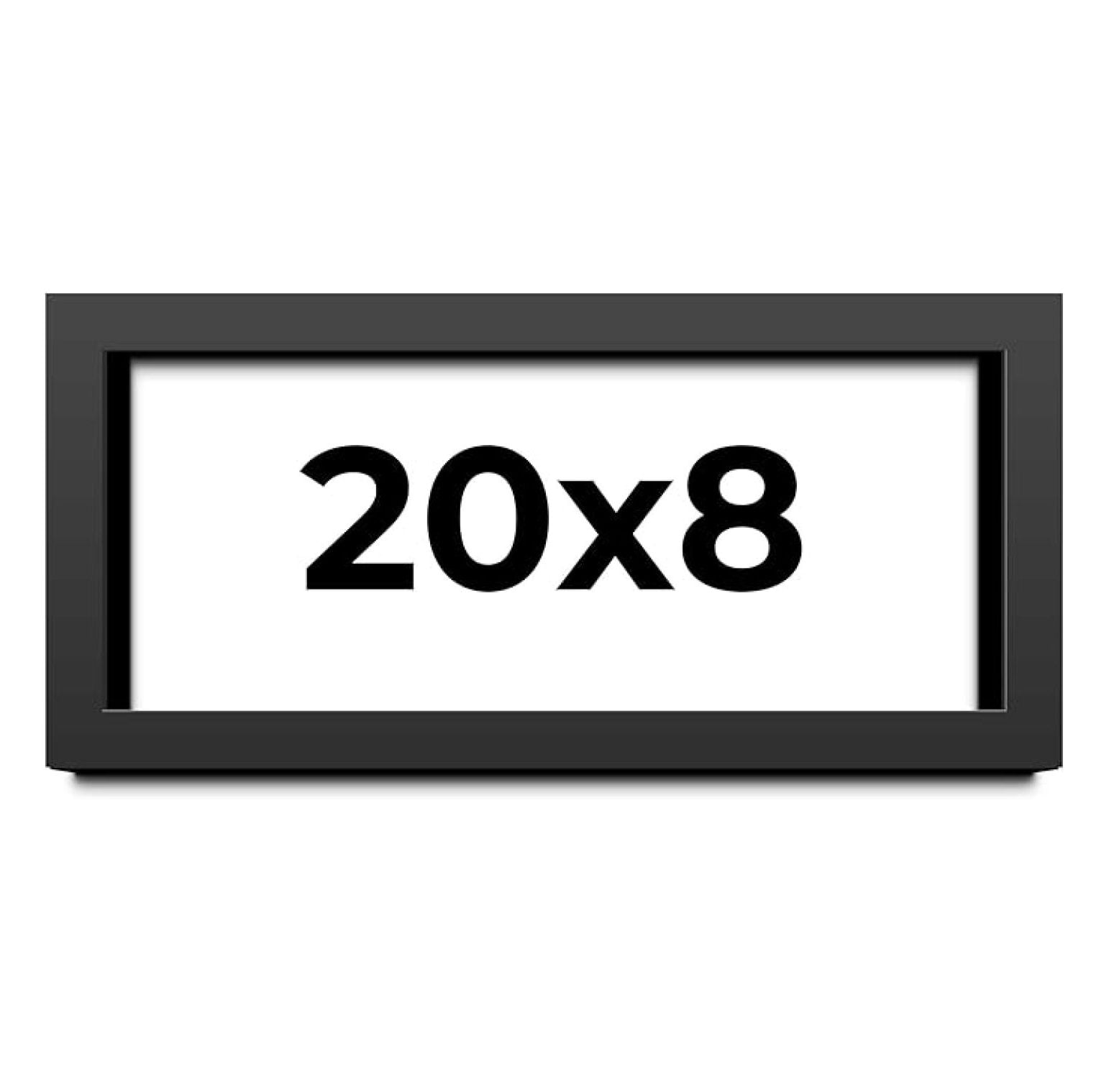20x8 Black Shadowbox Frame - Box Frame Interior Size 20x8 by 1.5 Inches ...