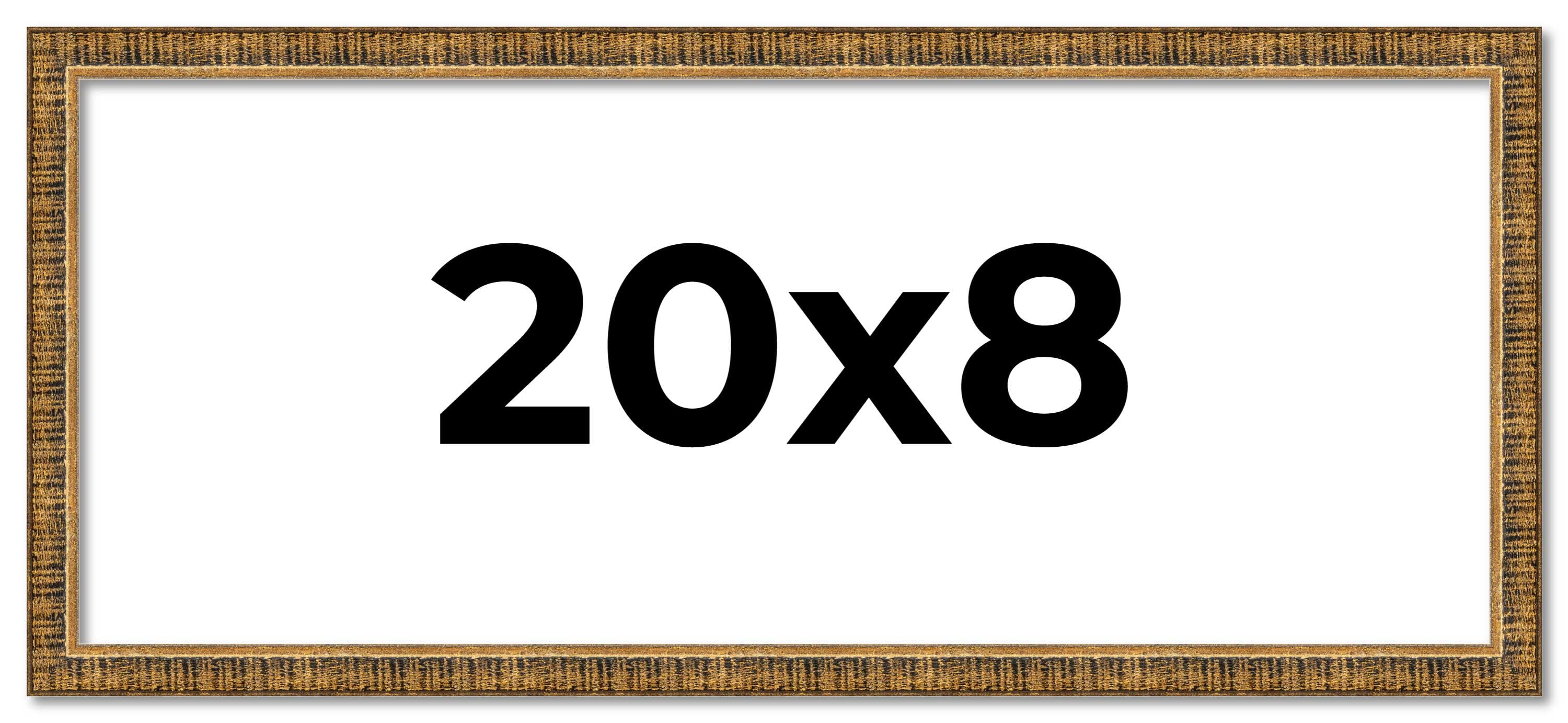 20x8 Frame Gold Kingsley Distressed Solid Wood Picture Frame Width 0.75 ...