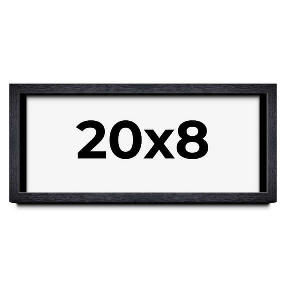 20x8 Shadow Box Frame Black | 1 Inches Deep Real Wood Farmhouse ...
