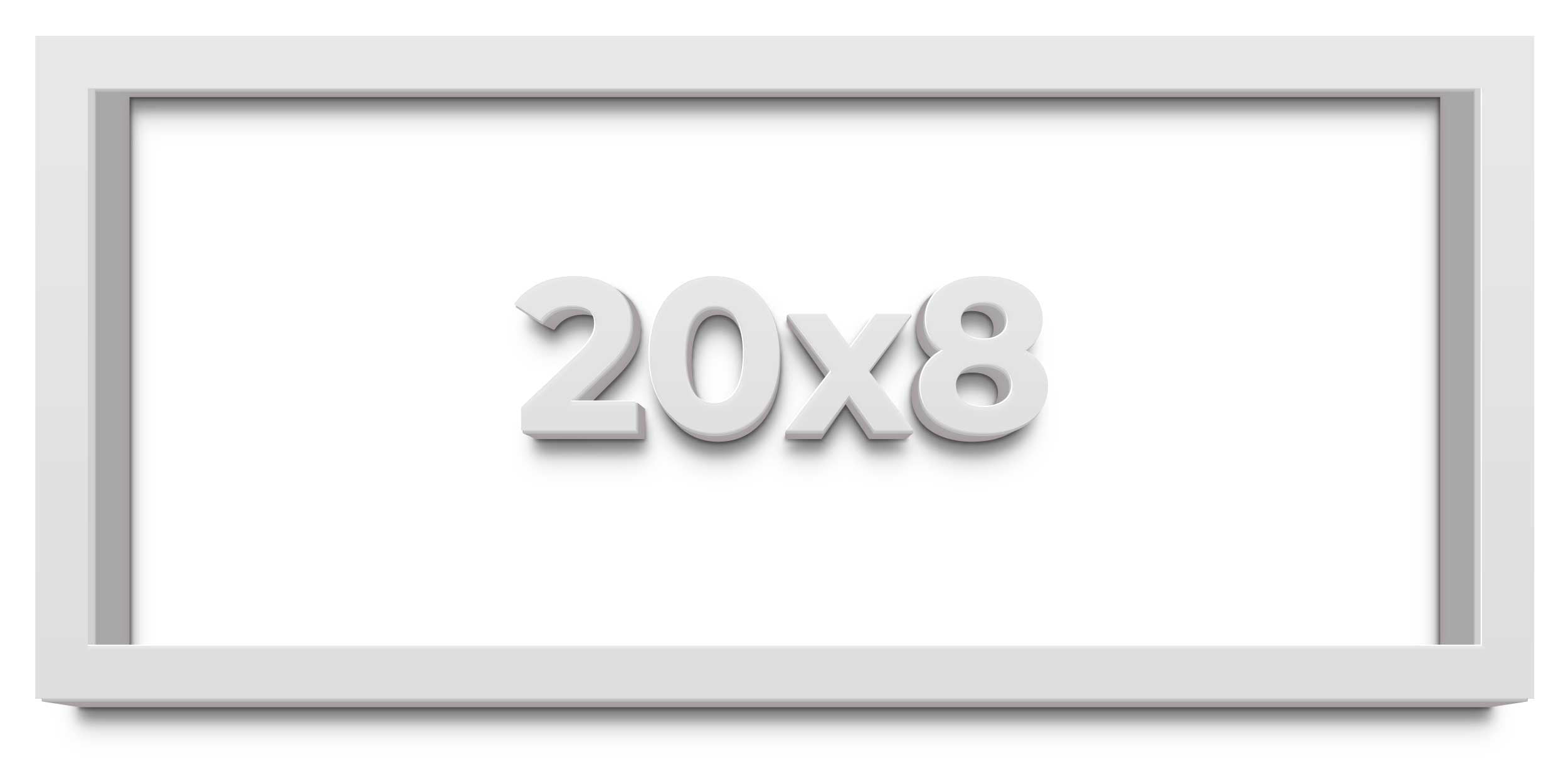 20x8 White Shadowbox Frame - Interior Size 20x8 by 1.5 Inches - Made to ...