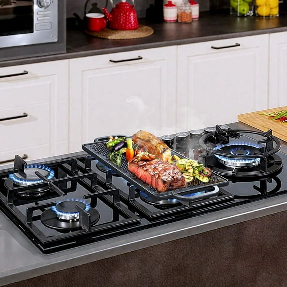 20x9 Heavy Cast Iron Griddle for Gas Grills, Griddle Pan for Stove Top ...