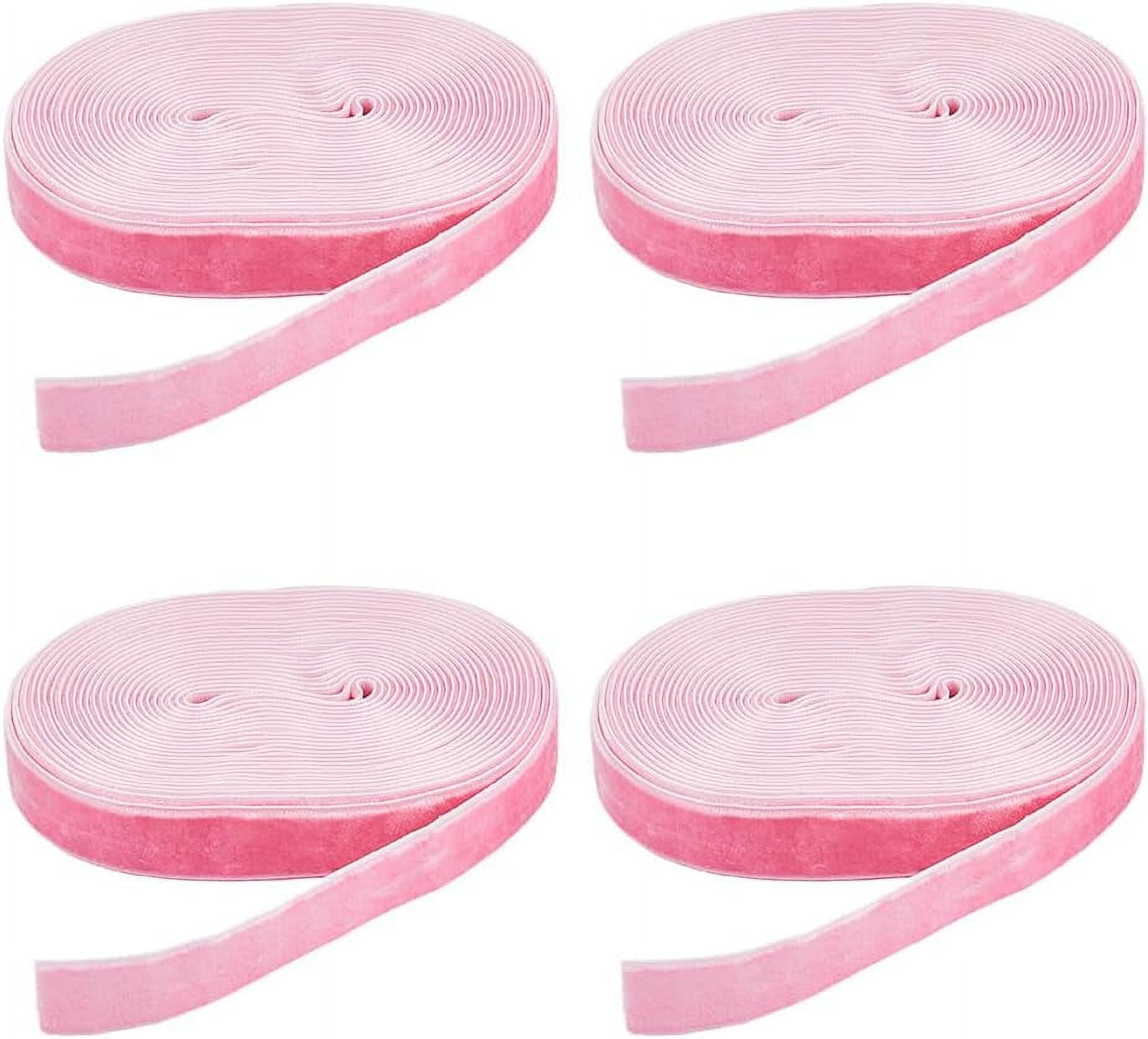 20yards 4 Rolls Single Face Velvet Ribbon 15mm Wide Pink Velvet Ribbon ...