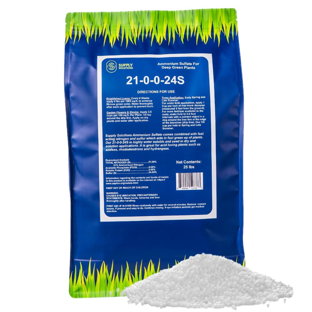 21-0-0-24S Ammonium Sulfate for Deep Green Plants - Soil Acidifier for ...