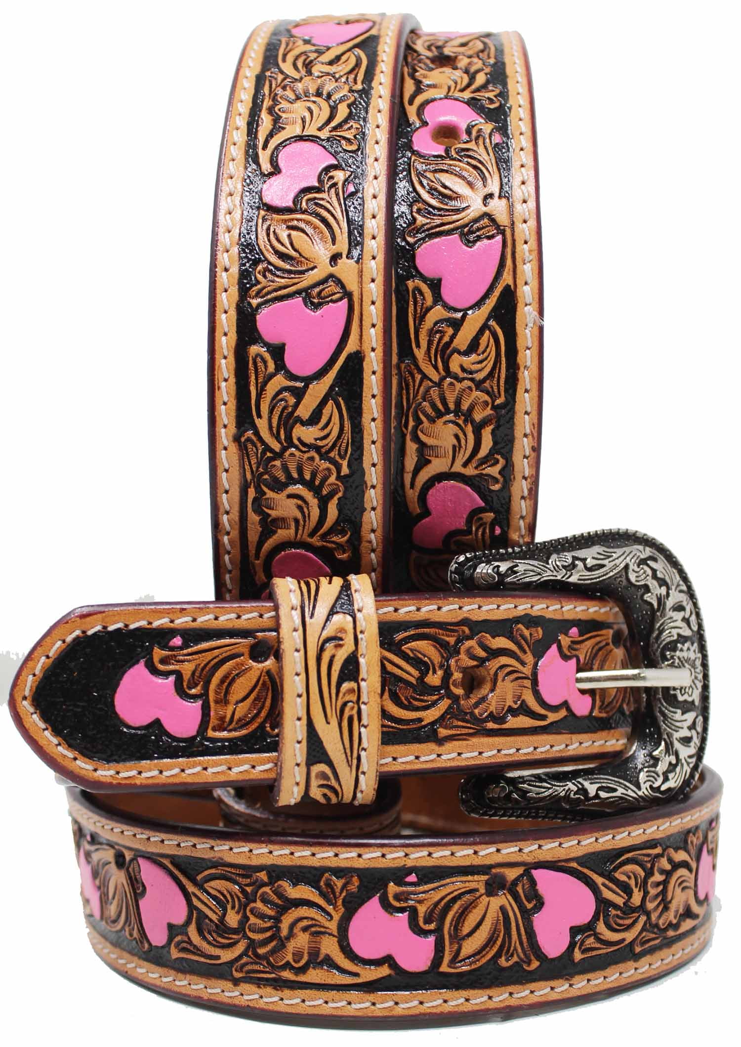 21-22 Girls Kids Child Youth 1-1/4" Wide Western Rodeo Fashion Two-Tone ...