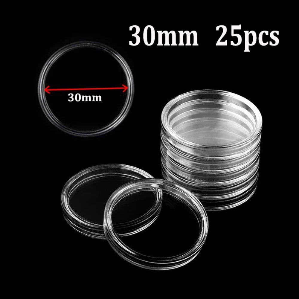 21/23/25/30/32/38/40/45mm Coinning Capsules Storage Box Clear Plastic ...
