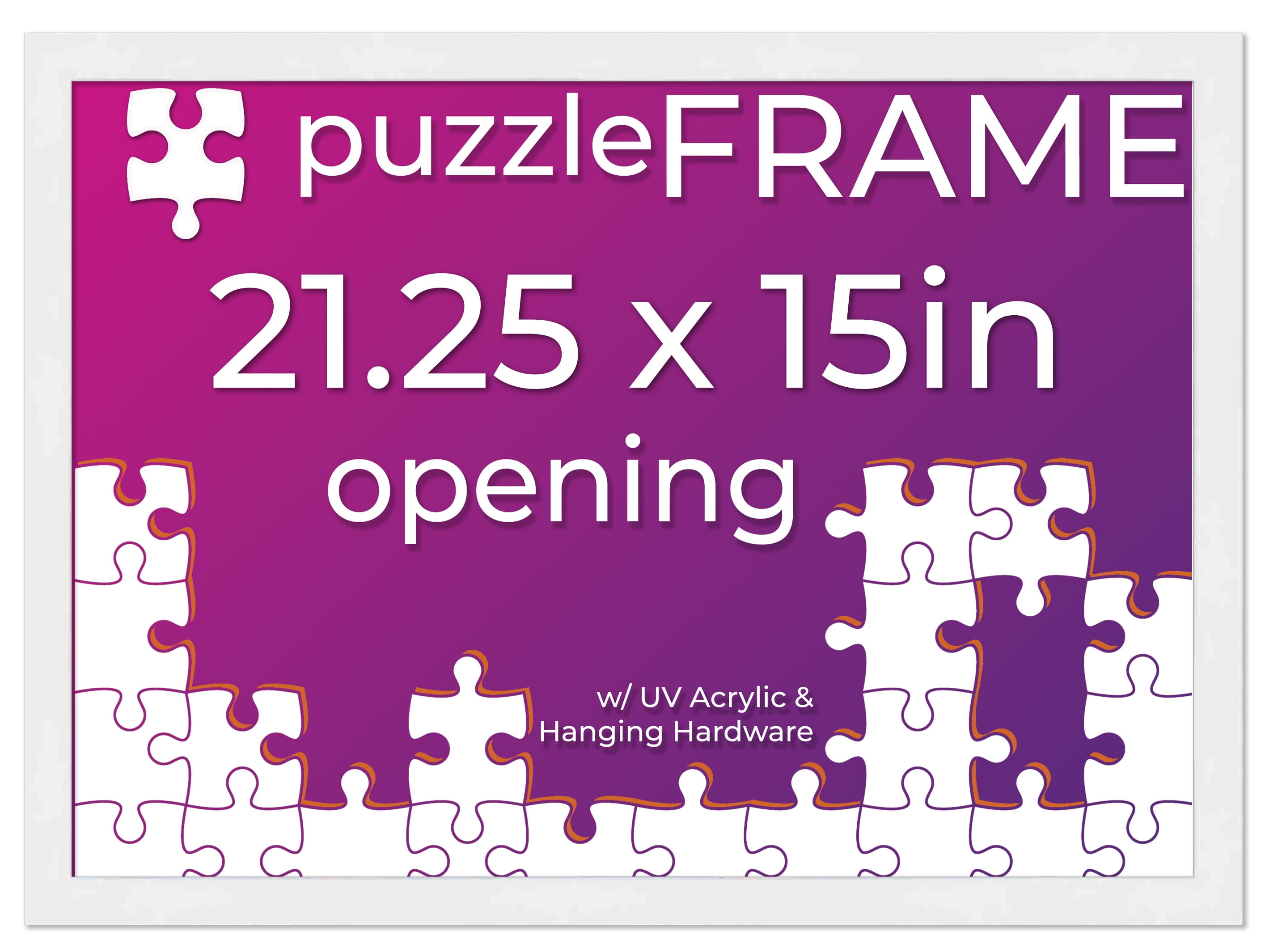 21.25x15 Frame for Jigsaw Puzzles - Wooden White Puzzle Frame Made to ...