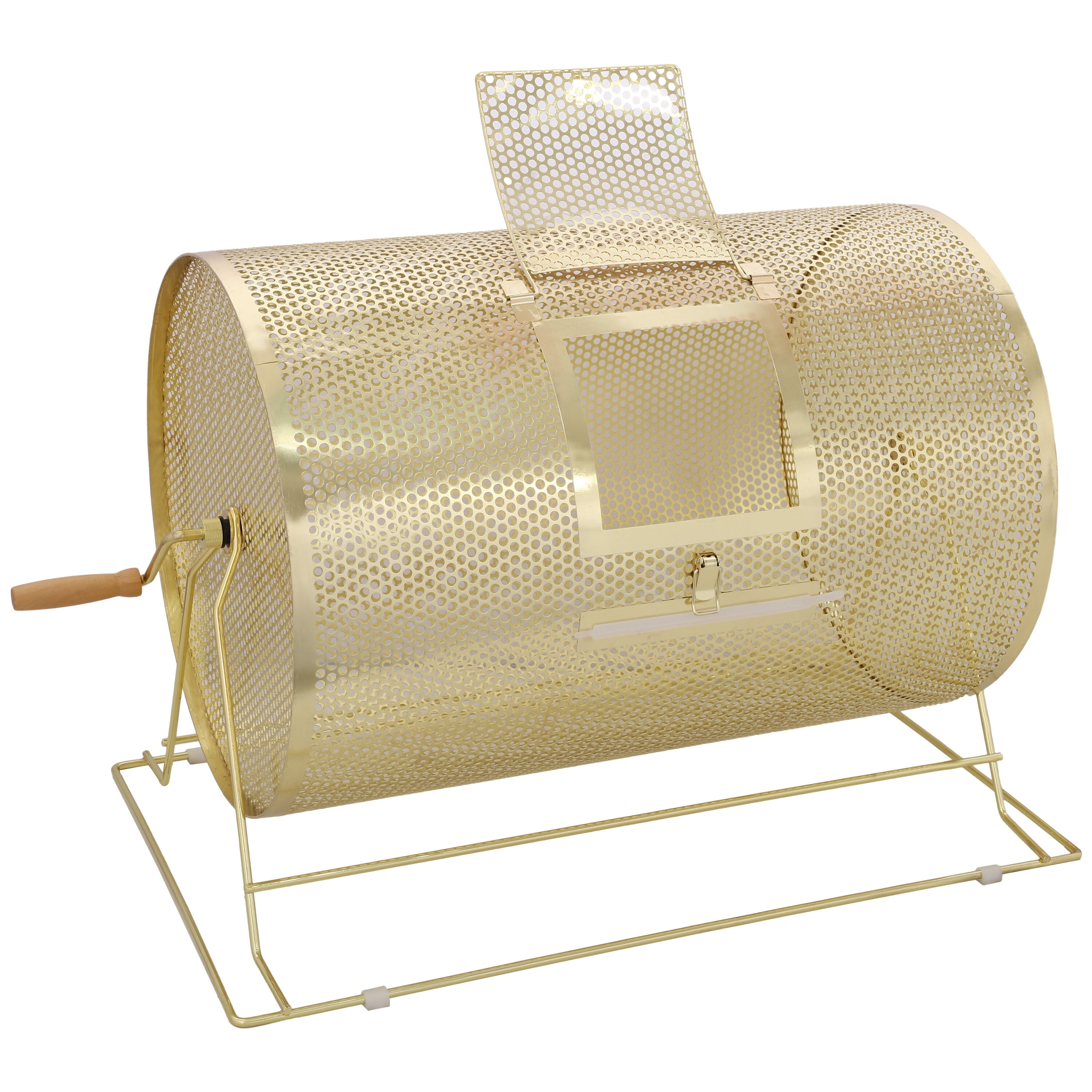 21.26" Raffle Drum Spinner - Gold Metal Lottery Cage Holds 10,000 ...