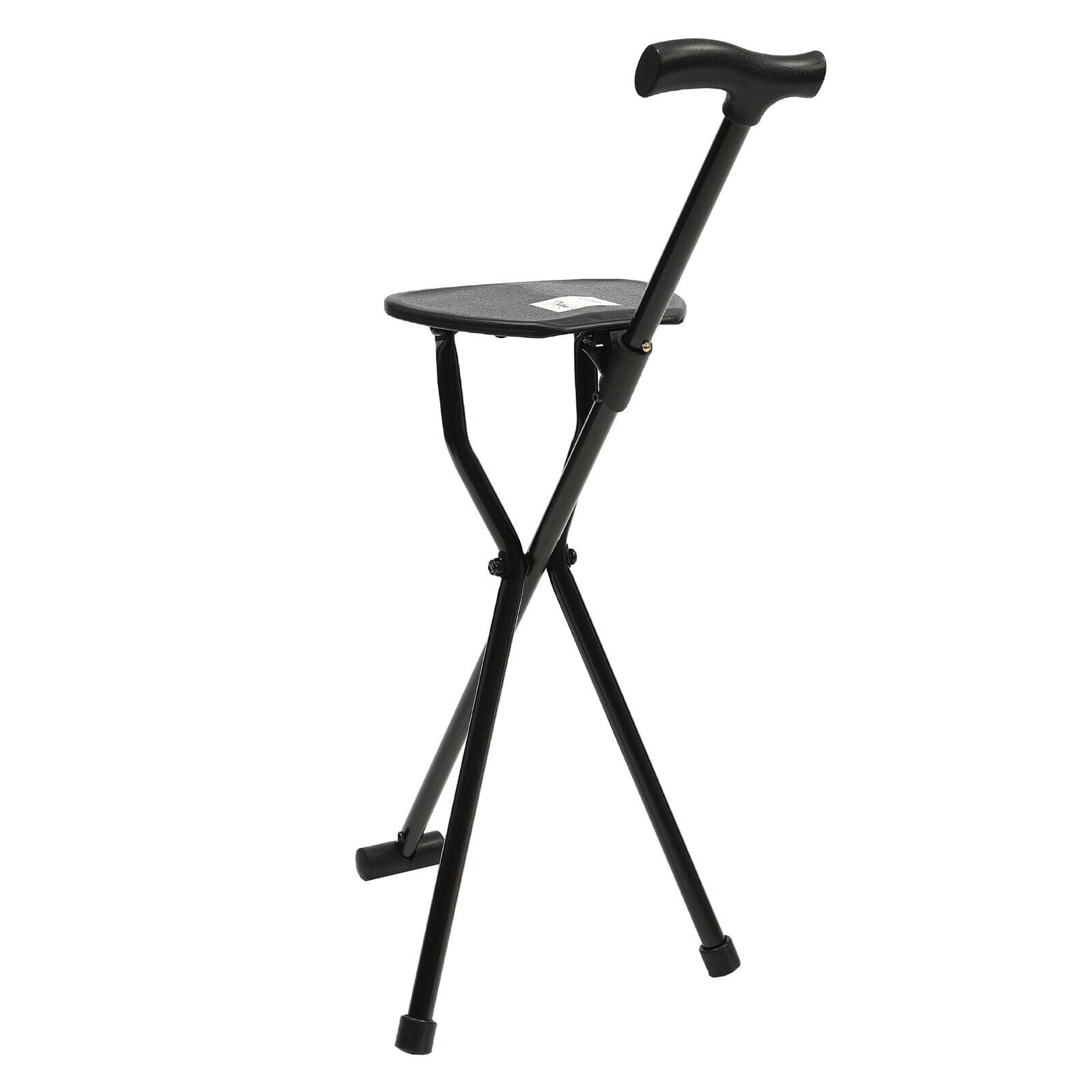 21.26in Height Folding Walking Cane with Tripod Chair Seat Stool ...