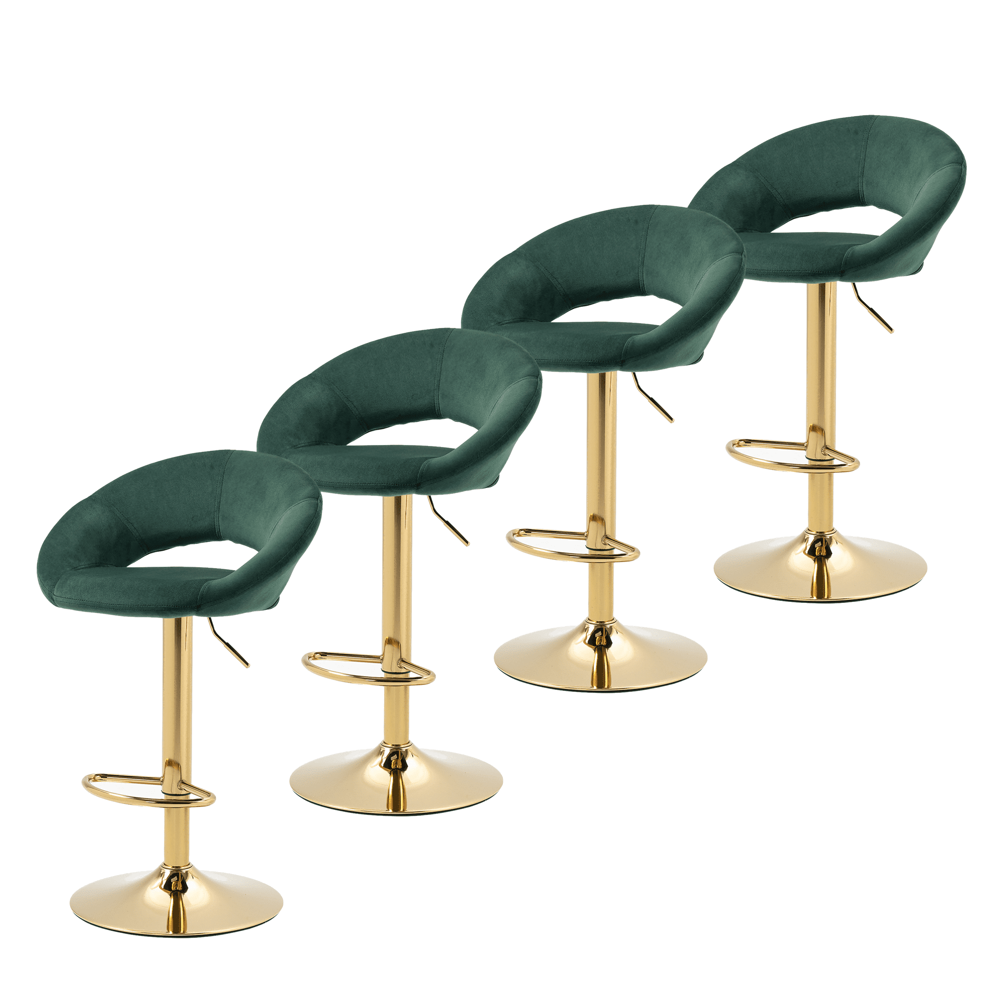 21-29 Inch Velvet Adjustable Modern Dining Chairs, Counter Height ...