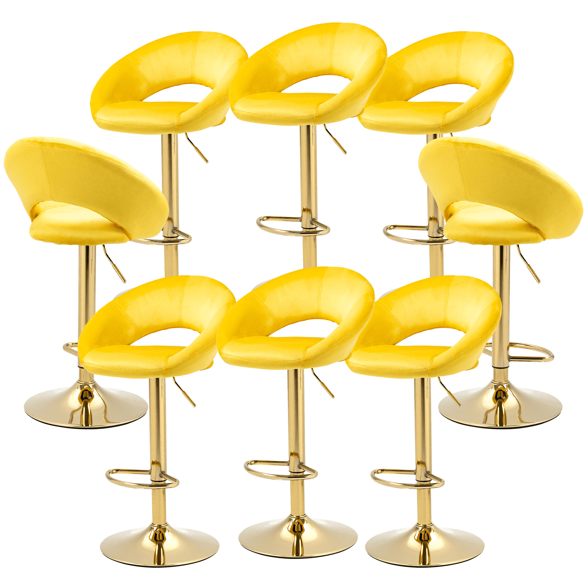 21-29 Inch Velvet Swivel Bar Stools with Back, Velvet Adjustable Modern ...