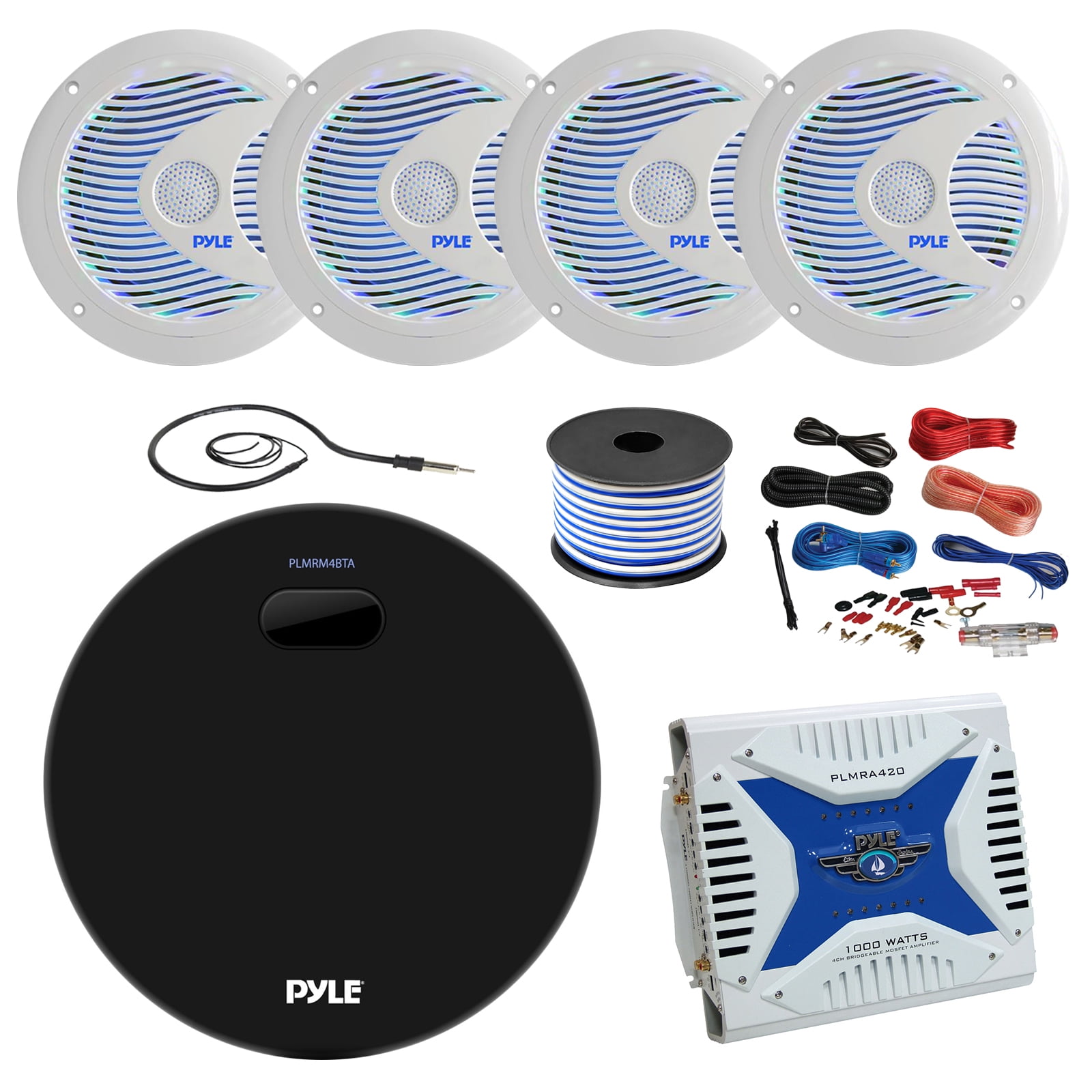 21' - 29' Pontoon Boat: Pyle Marine Bluetooth MP3 USB AUX Amplifier ...