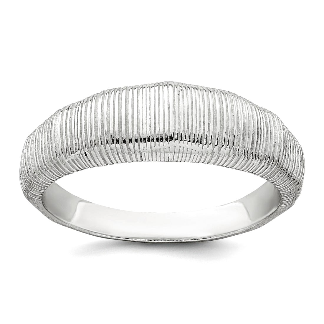 21.2mm 925 Sterling Silver Polished and Textured Ring Size 6-Ring for ...