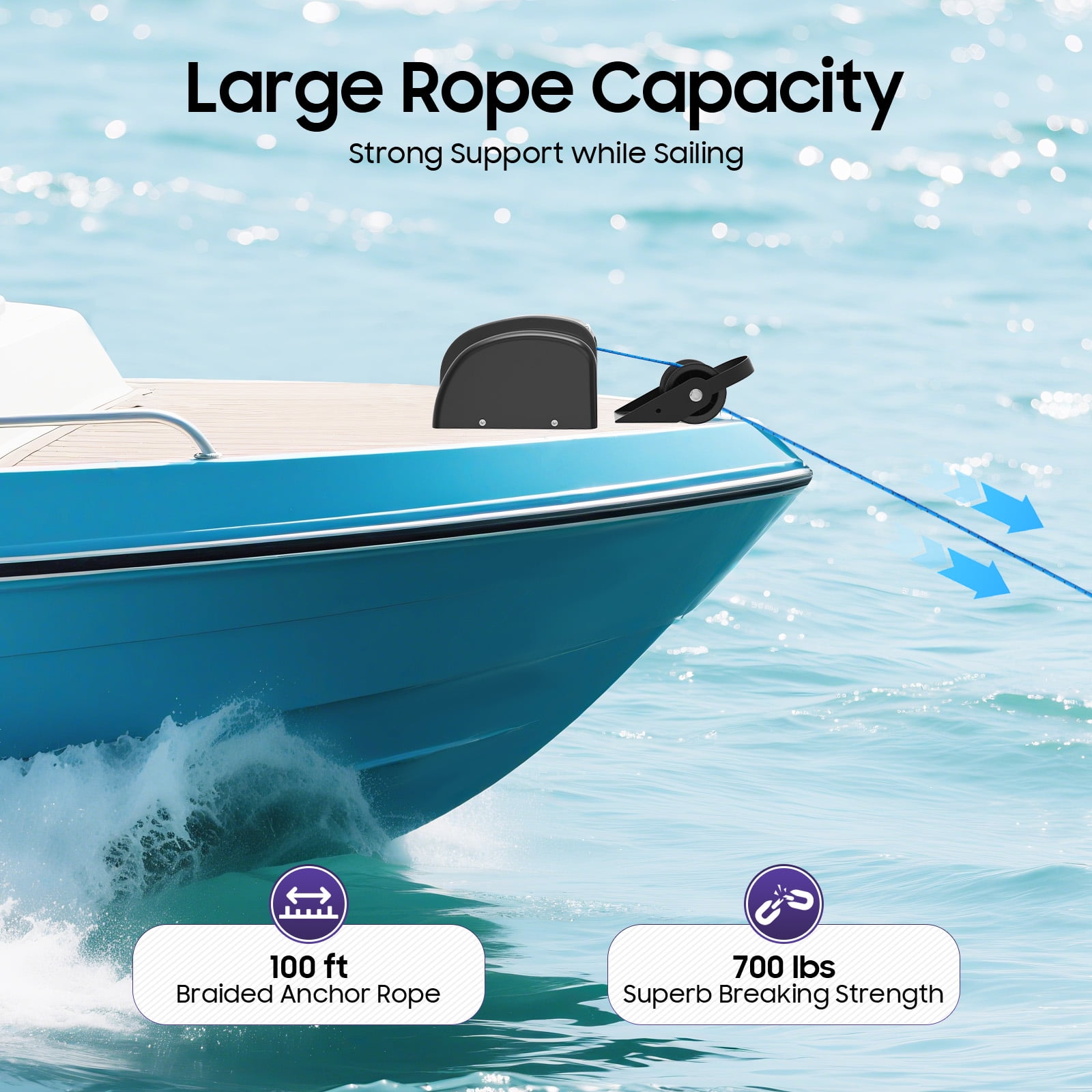 21.4*23.8*16.5cm Boat Anchor Winch Electric Marine Winch W/ Wireless ...