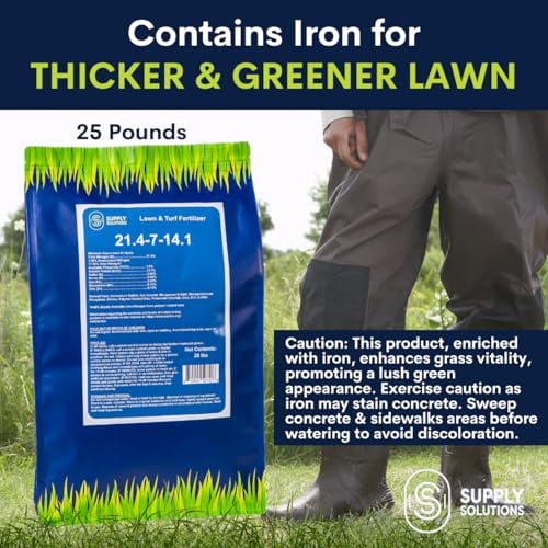 21.4-7-14.1 Lawn and Turf Fertilizer with Iron - Achieves a Lush Green ...