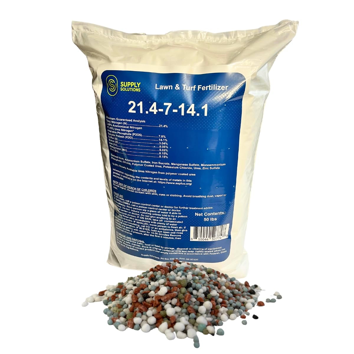 21.4-7-14.1 Lawn and Turf Fertilizer with Iron - Achieves a Lush Green ...