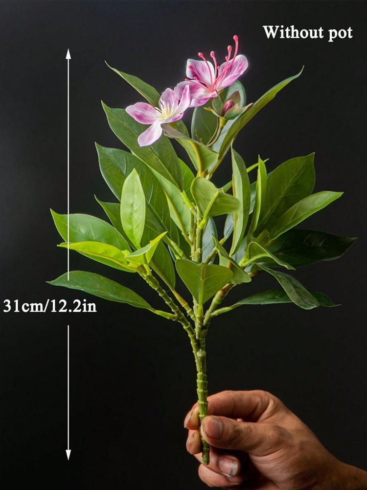21-40cm Artificial Azaleas Plants Fake Rubber Tree Tropical Palm Leaves ...