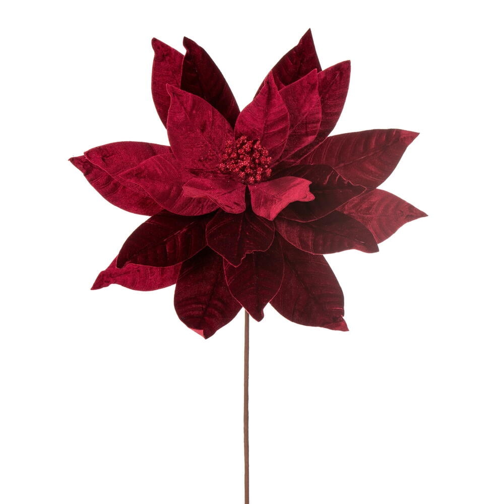 21.5" Burgundy Poinsettia 18" Flwr 2/Bag - Walmart.com