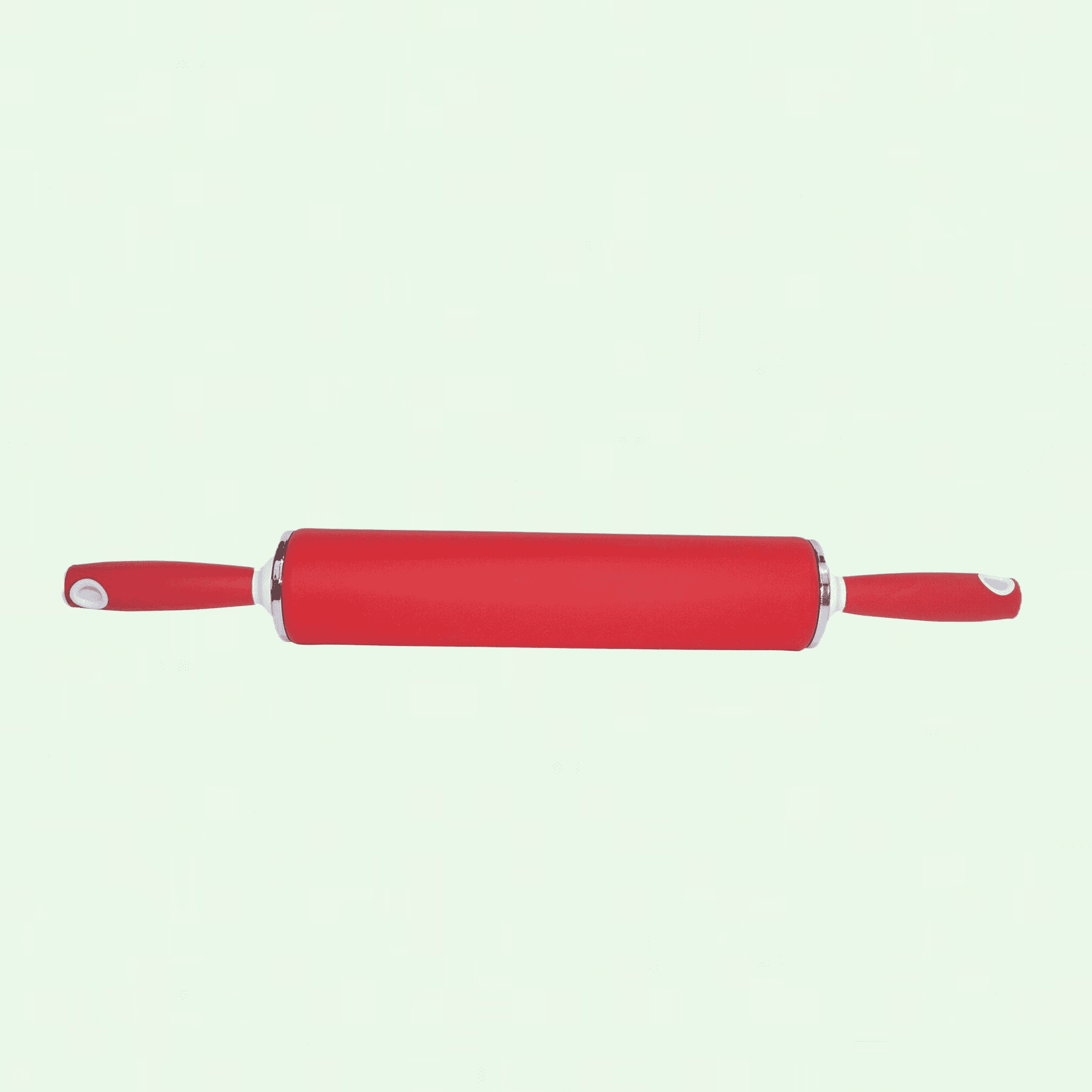 21.5" DoughEZ Nonstick Silicone Rolling Pin, Contoured Handles, Red ...