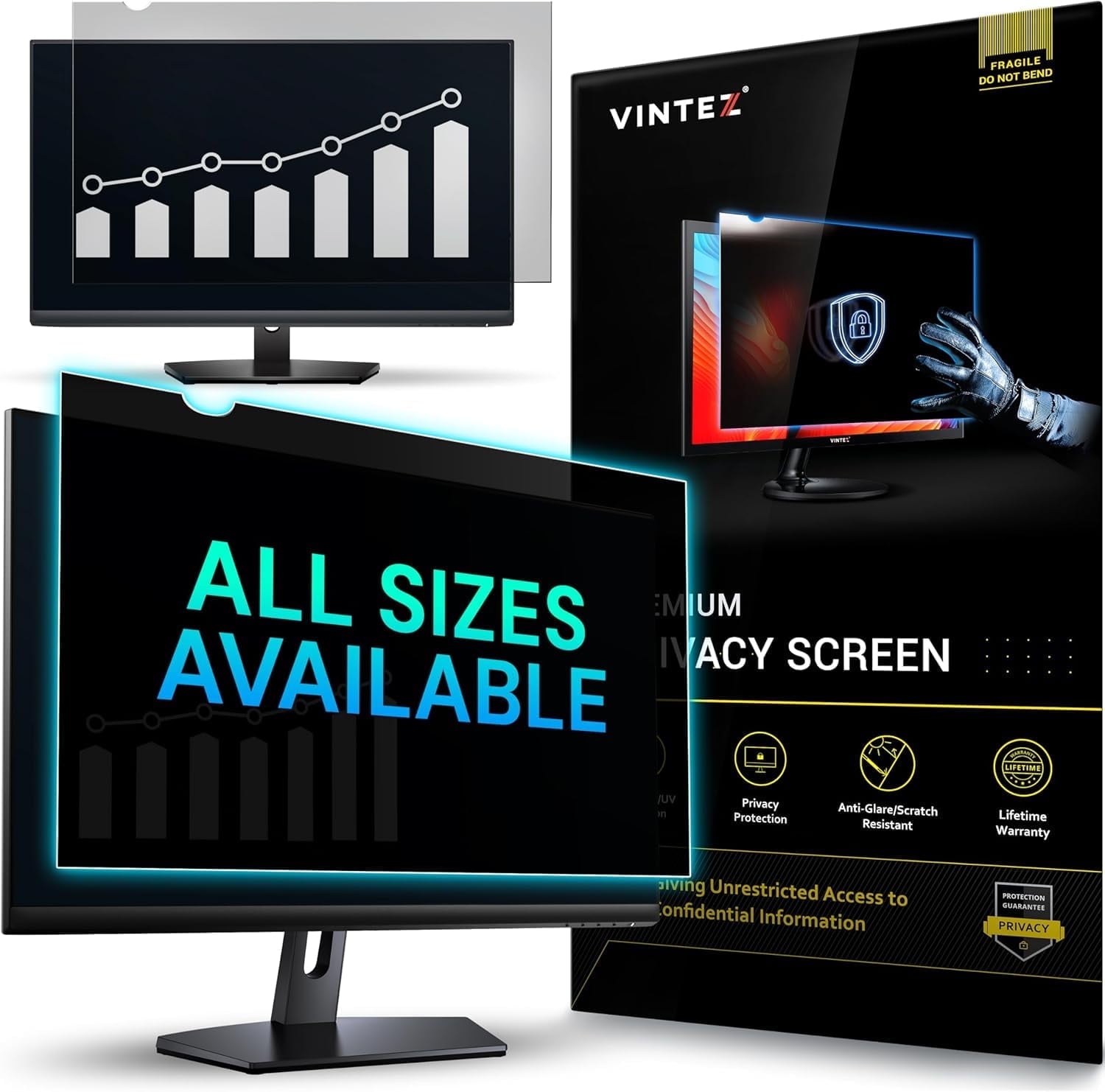 VINTEZ 21.5 Inch 16:9 Privacy Screen for Computer Monitor and Laptop ...