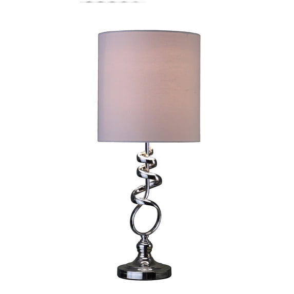 21.5" Milo Abstract Brushed Silver Metal Table Lamp - Modern Sculptural ...