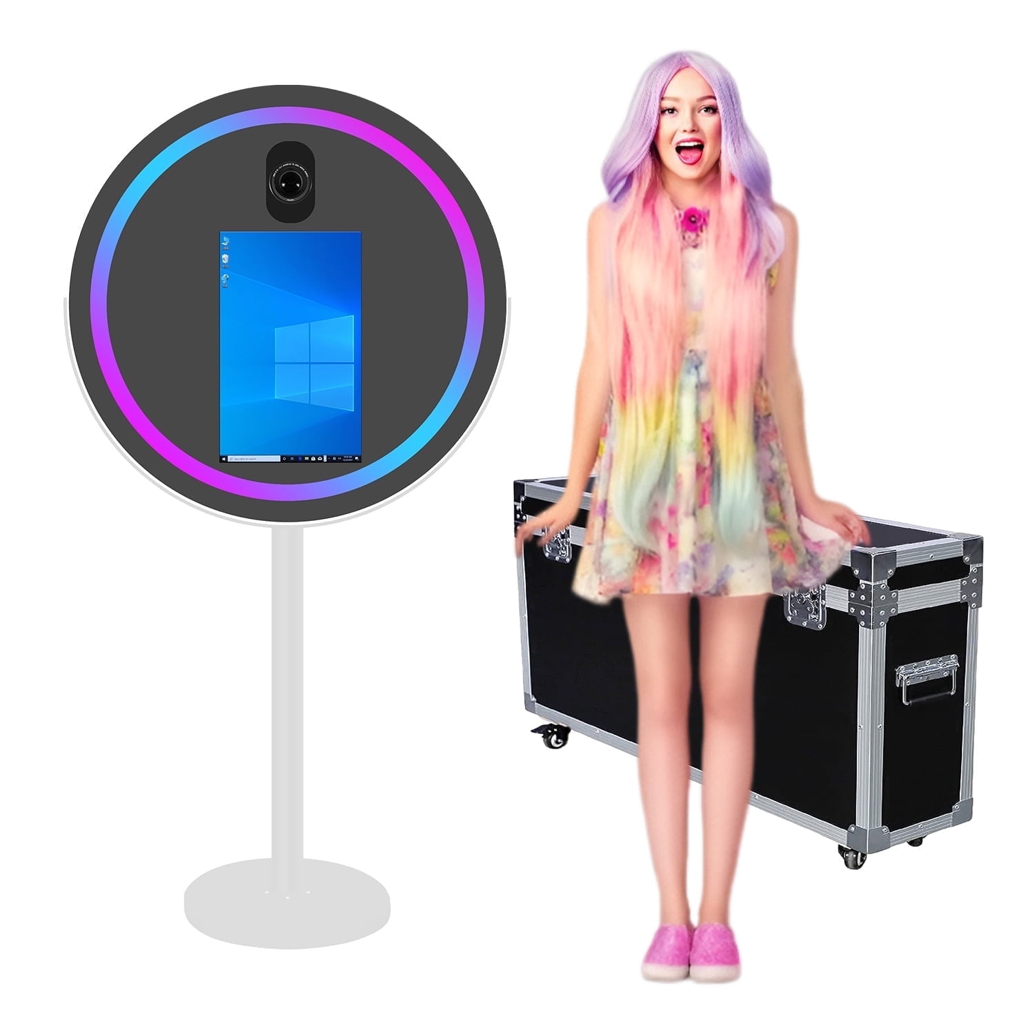 WideMeet 21.5''Portable Mirror Photo Booth Magic Selfie Machine for ...