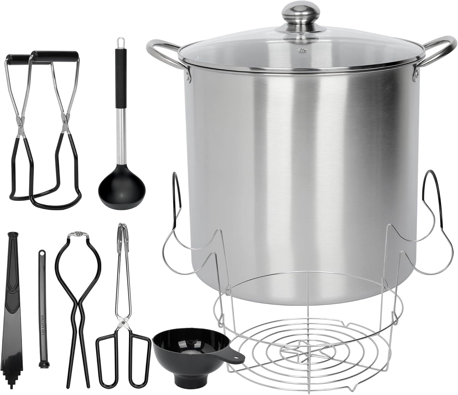 21.5 Quart Canning Pot with Rack and Lid, Large Water Bath Canning Pot ...