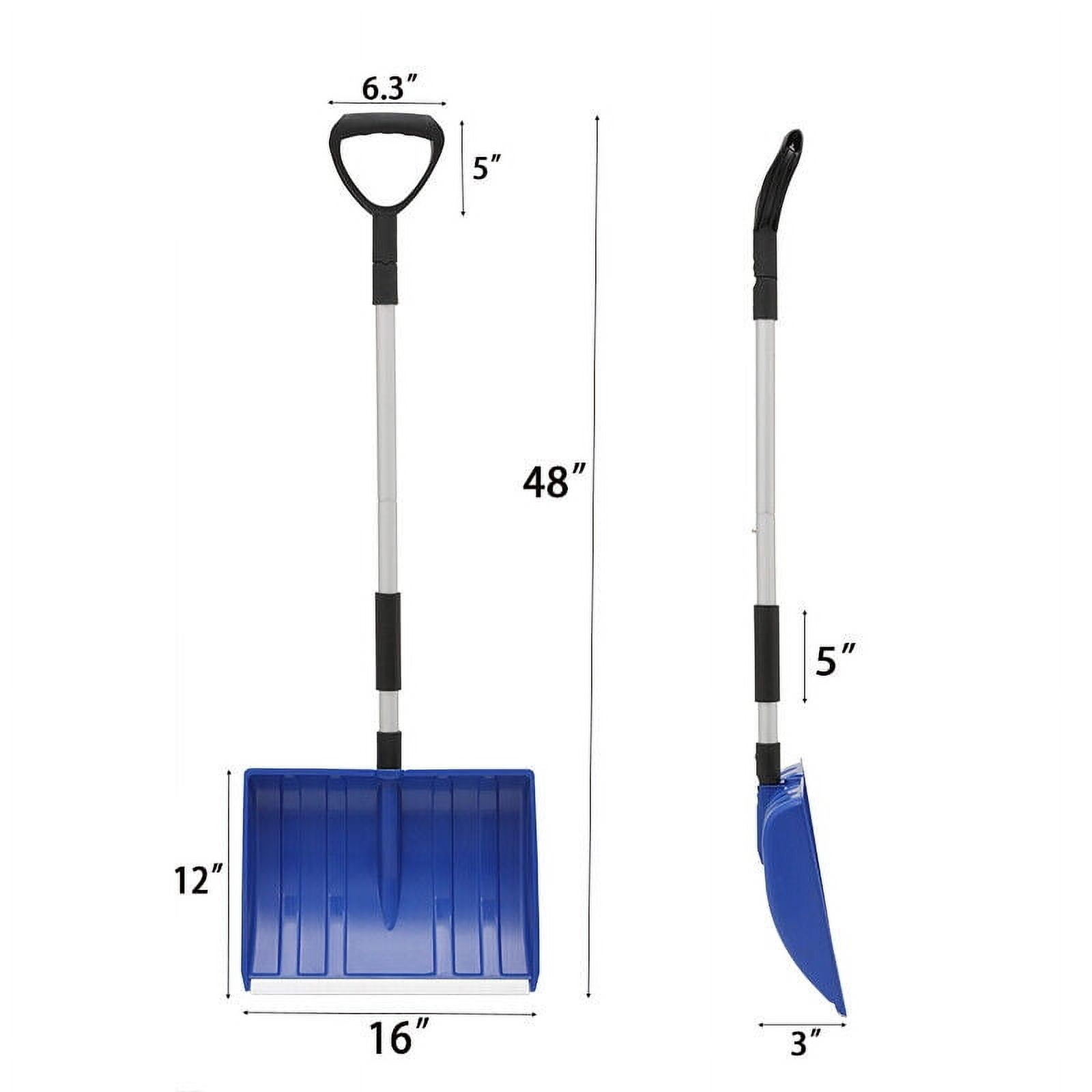 21.5"Snow Shovel Blade w/Durable Aluminum Edge, 50"LDetachable Large ...