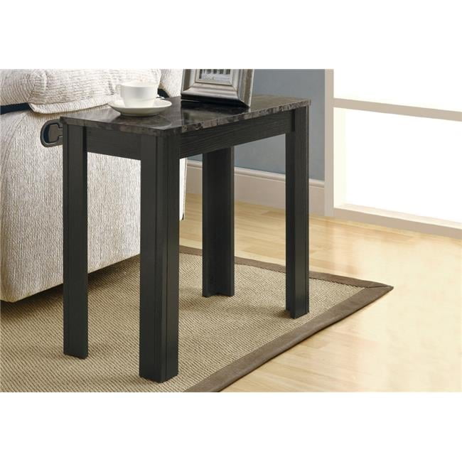 21.5 in. Black Particle Board, Laminate & MDF Accent Table with a Grey ...