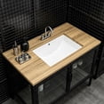 21.5" x 15" White High-Gloss Rectangular Undermount Porcelain Bathroom ...