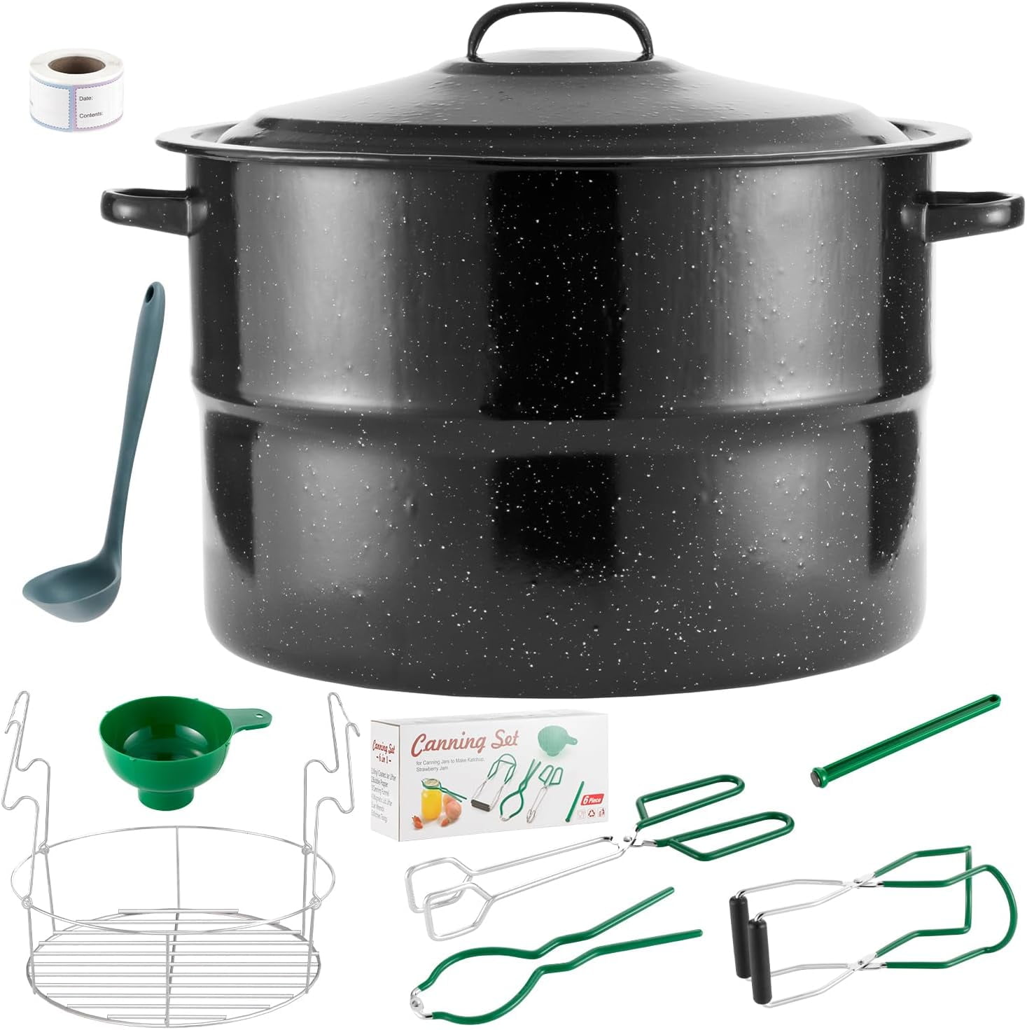 21.5QT Water Bath Canning Pot with Rack and Lid, Stainless Steel ...