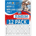 21.5x23.5x1 Air Filter MERV 11 Rating, 12 Pack of Furnace Filters Comparable to MPR 1000, MPR ...