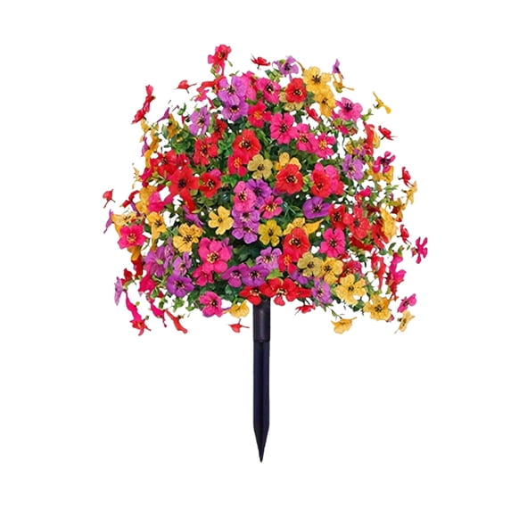 21.6" Artificial Flowers Boxwood Topiary Ball Tree, Outdoor UV ...