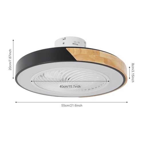 21.6 Inch Ceiling Fans with LED Lights, Round Ceiling Fan Light with ...