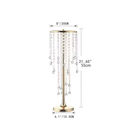 21.6-Inch Gold Floral Candle Holder with Jewel Crystal Design for ...