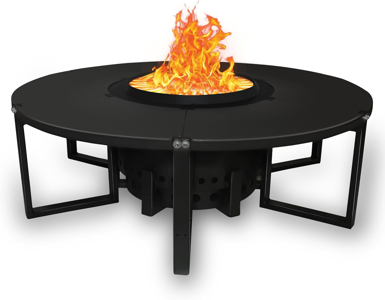 21.6 Inch Smokeless Firepit with Round Table Top - Efficient and Safe ...