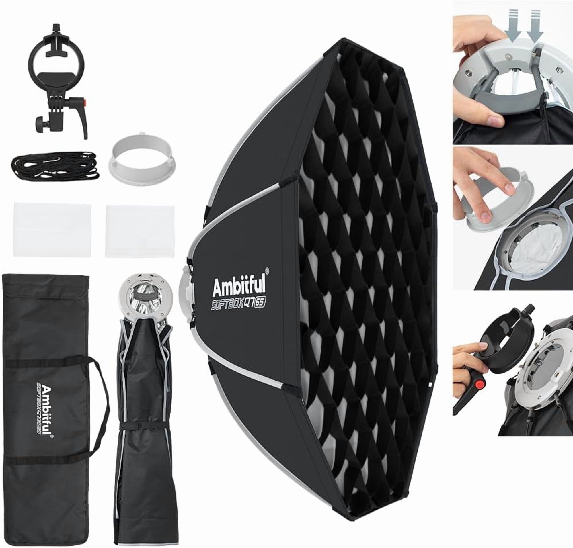 21.6" Softbox Quick Release with Bowens Mount & Speedlite Bracket for ...