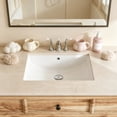 21.6" x 15.7" White Rectangle Undermount Bathroom Sink, Deep Basin ...