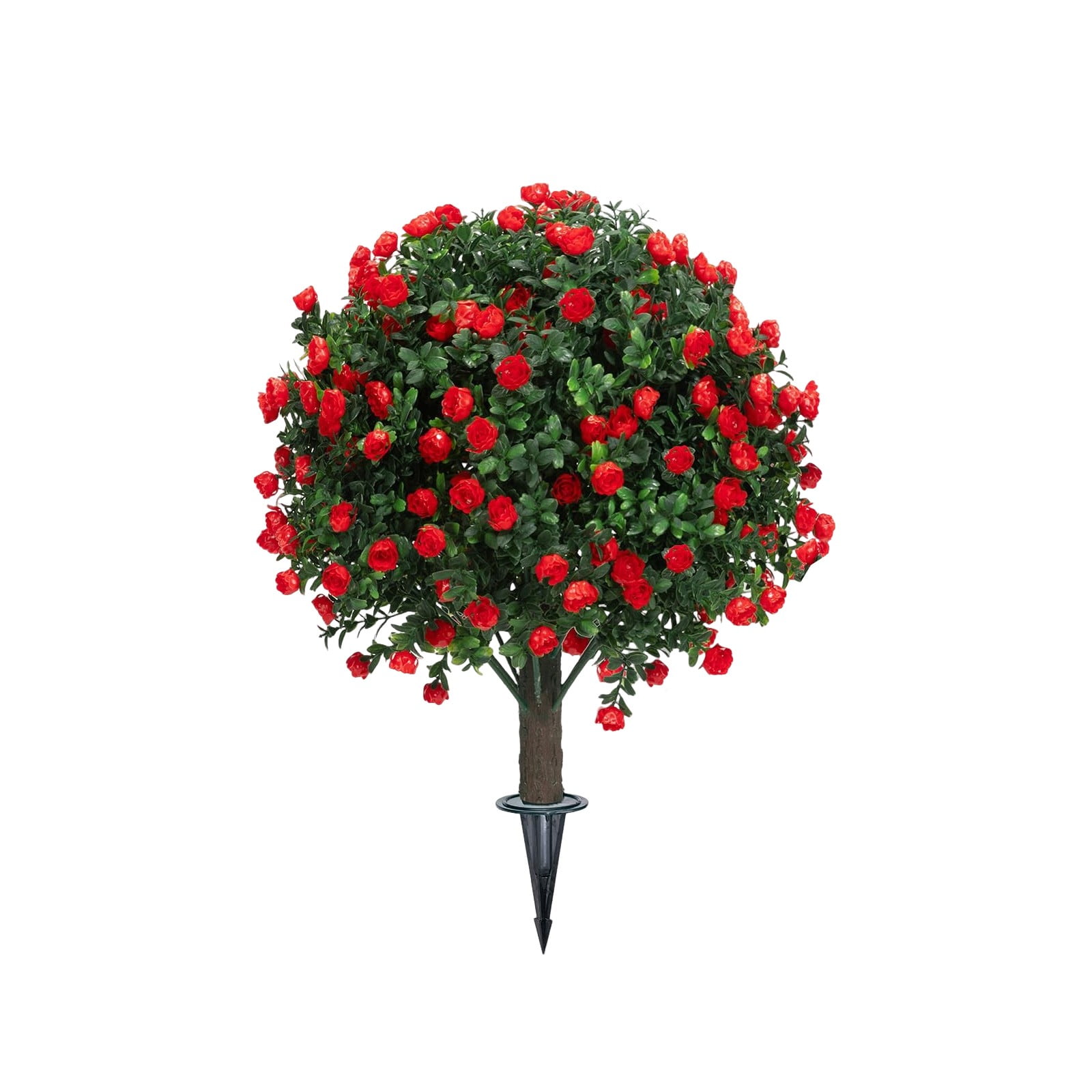 21.65" Party bionic flower Artificial Boxwood Ball Tree With Red ...