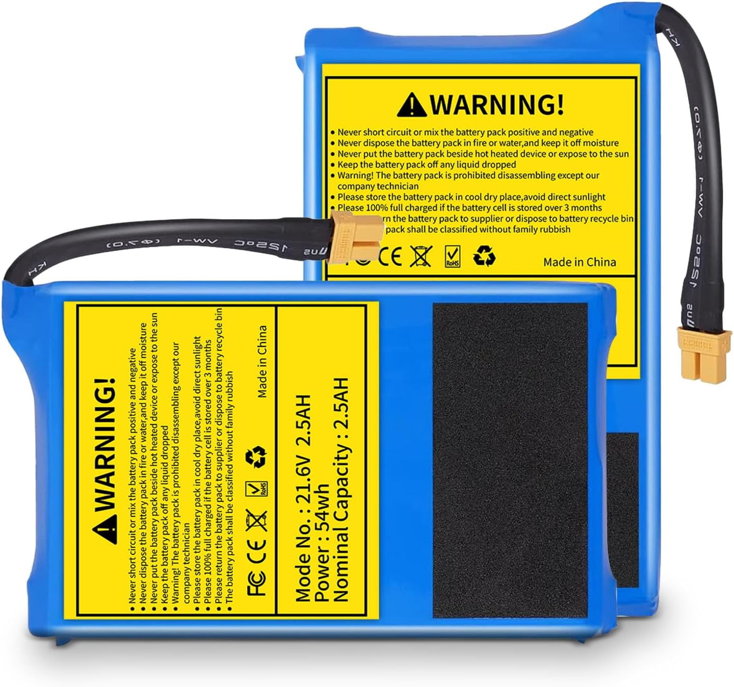 21.6V 2.5Ah Electric Scooter Battery Replacement Compatible with ...