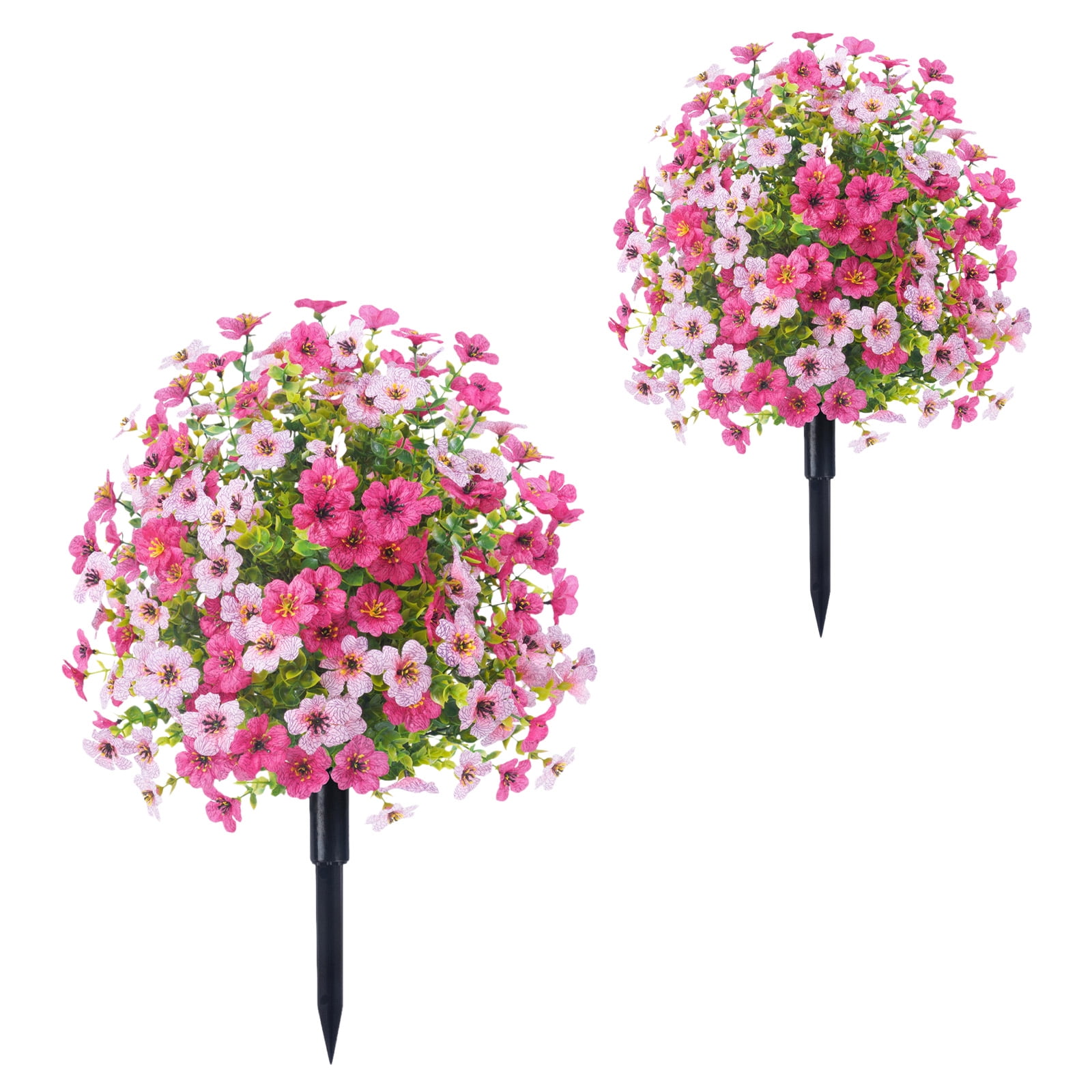 21.6in Colorful Flower Topiary Trees with Stake Bushes Shrubs Tree for ...