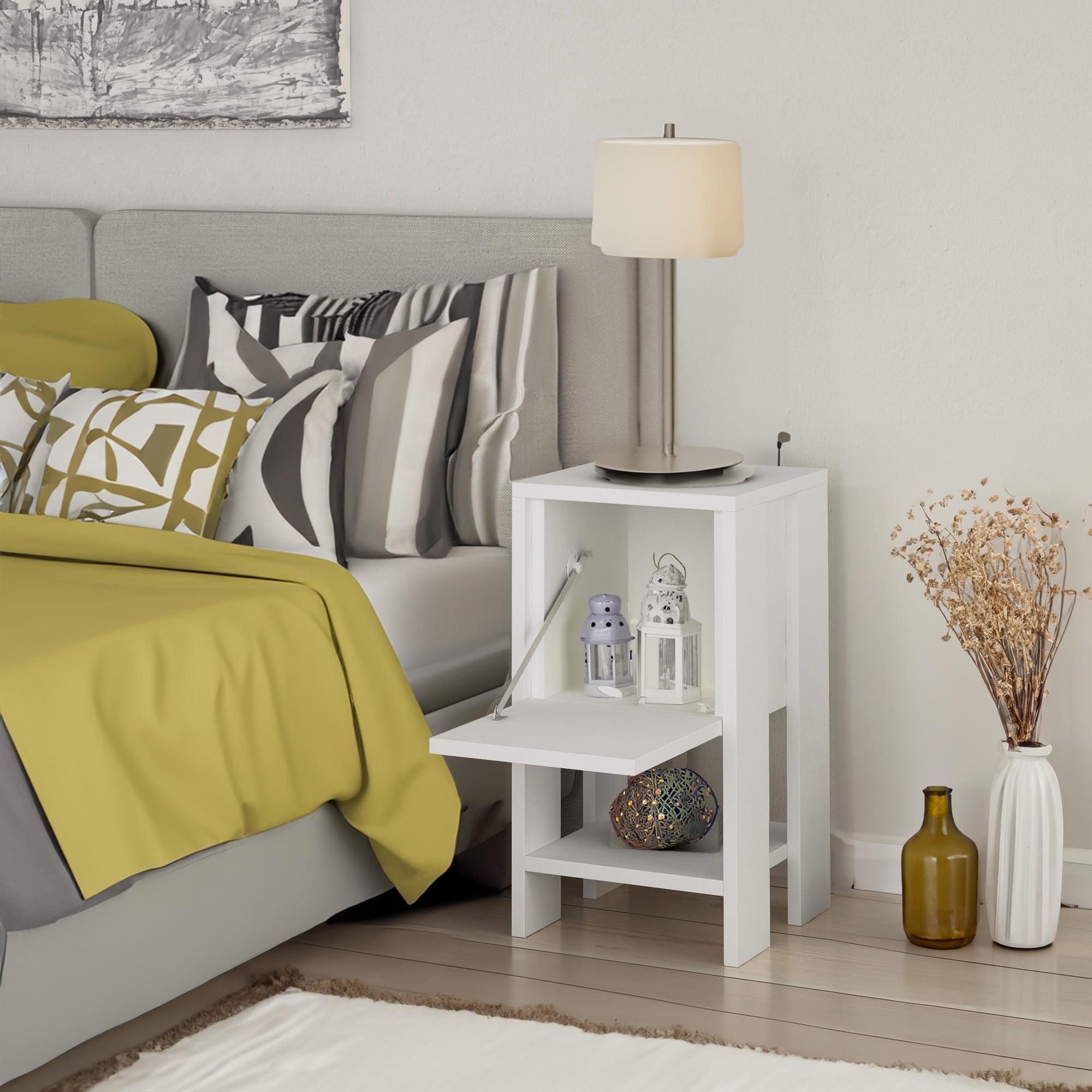 21.7'' Tall Sled Base Nightstand With 1 Pivot Drawer - Walmart.com