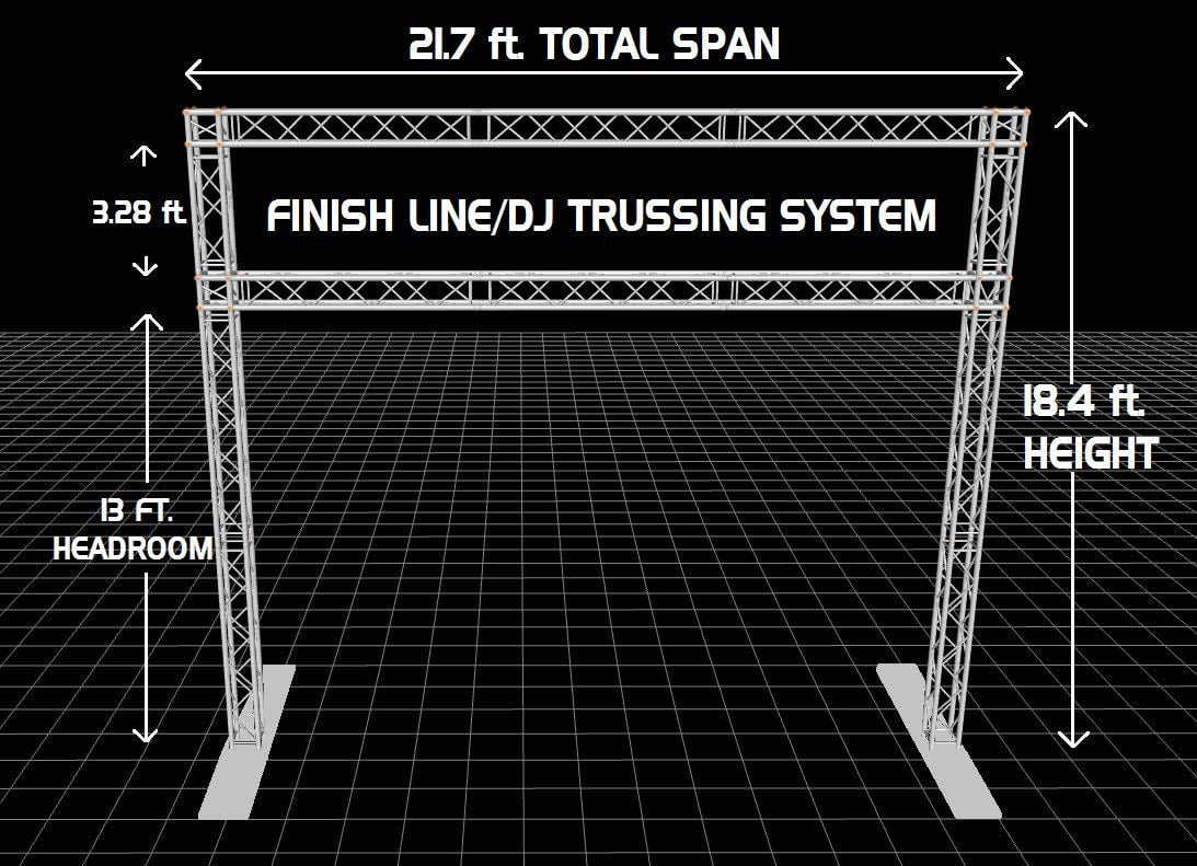 21.7 ft Span Square Aluminum Truss Goal Post DJ System Lights Lighting ...