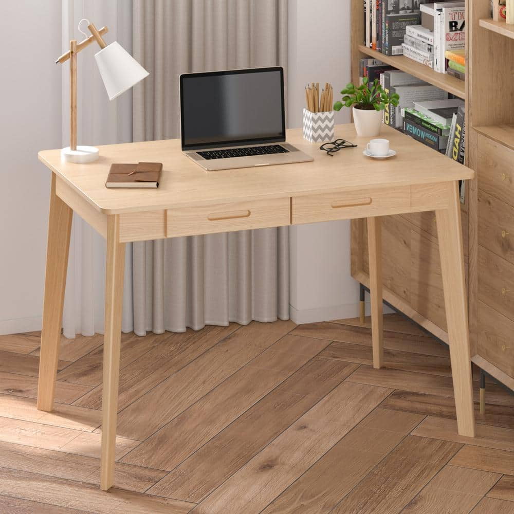 21.7 in. H Retangular burlywood Wood 2 Drawer Computer Desk - Walmart.com