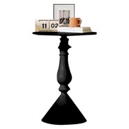 Tribesigns Round Side Table, 2-Tier End Table with Metal Legs, Modern ...