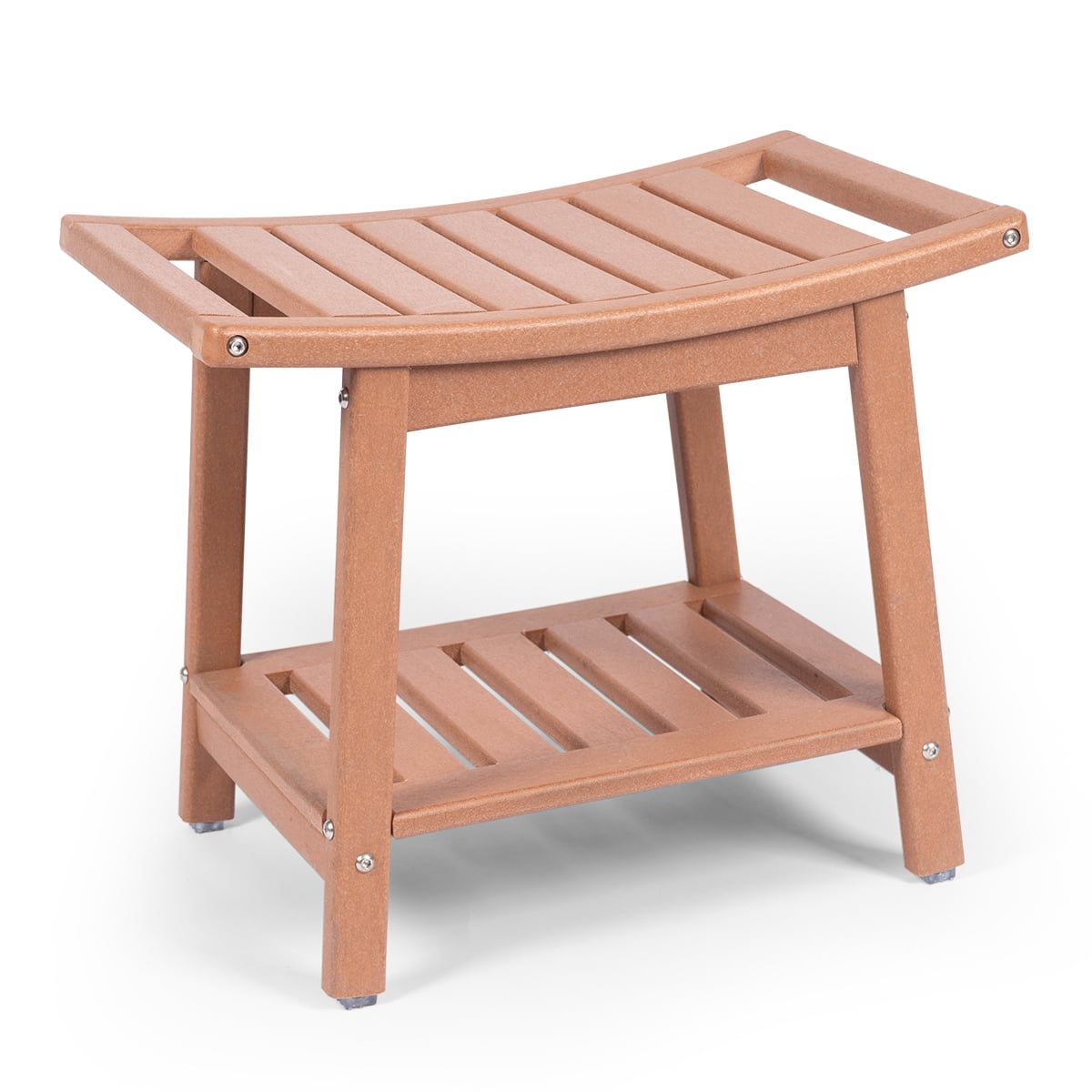 21.8"W Shower Bench, HDPE Waterproof Bathroom Benches w/ Storage ...