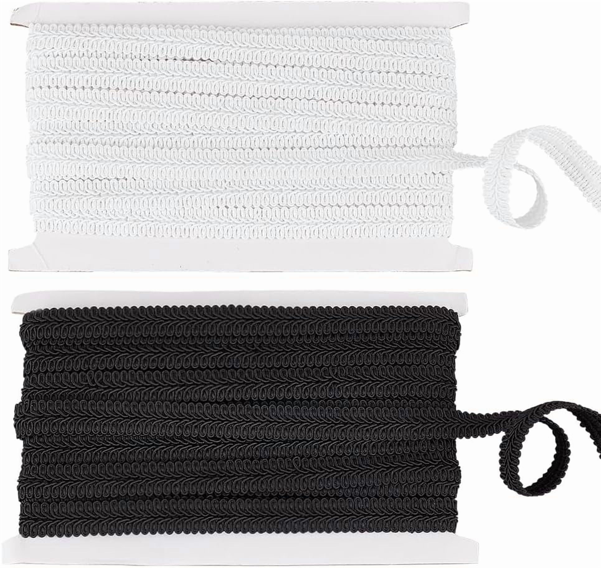 21.8 Yards Polyester Woven Braid Trim 5/8inch White & Black Centipede ...