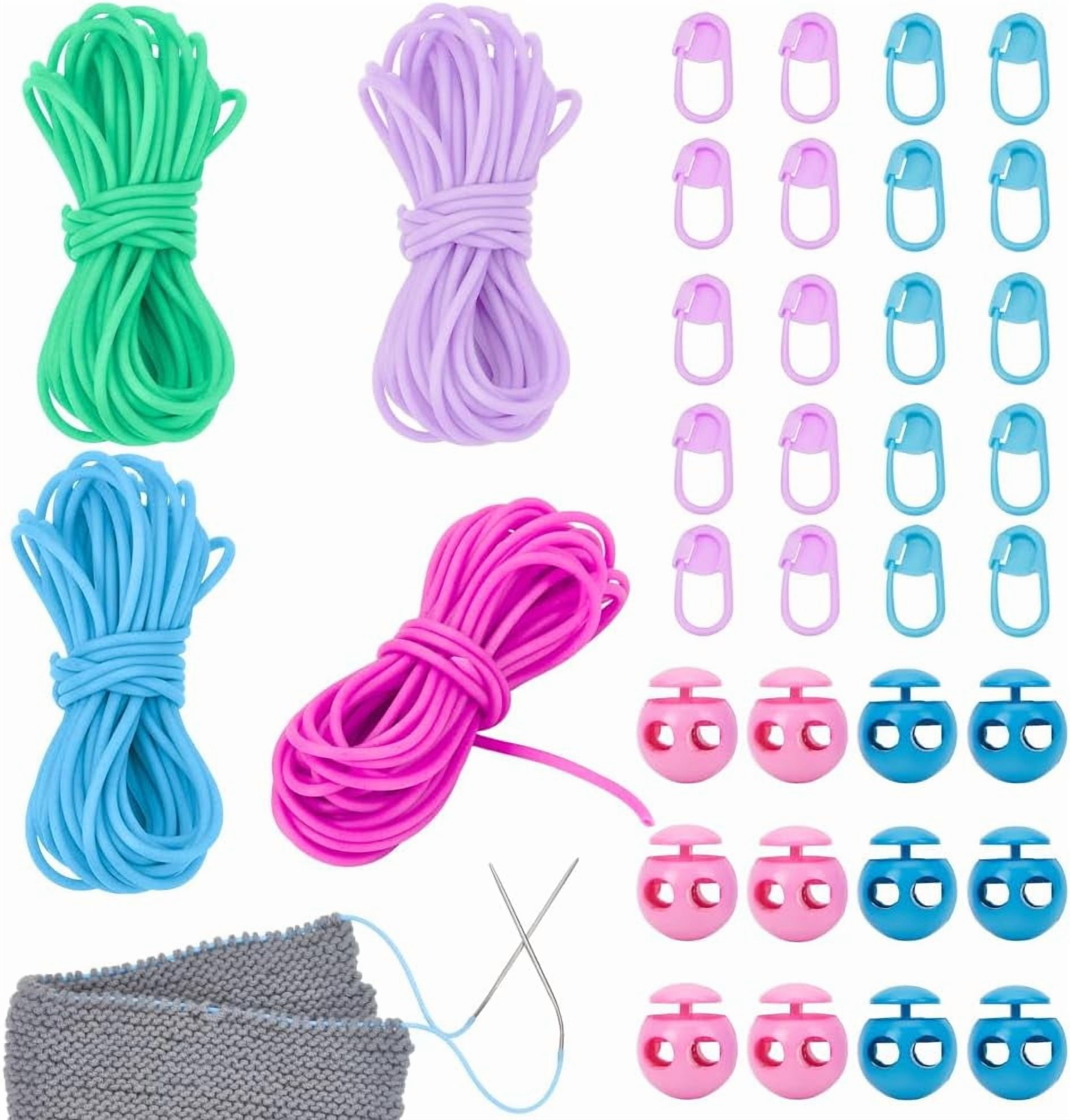 21.8Yards 4 Light Colors Stitch Keeping Cords 4 Rolls Hollow Rubber ...