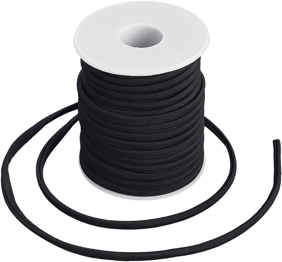 21.9 Yard(20m) Black Fabric String Nylon Cord Soft Stretch Long Flat ...