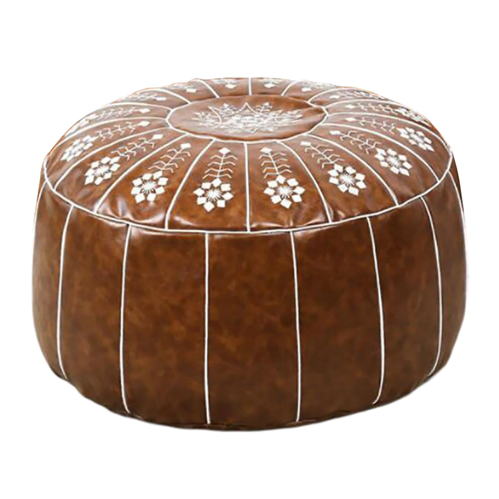 21" Artificial Leather Unstuffed Cushion Foot Rest Cover Embroider ...