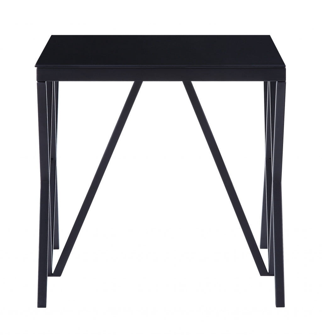21" Black Glass And Metal Square End Table - Walmart.com